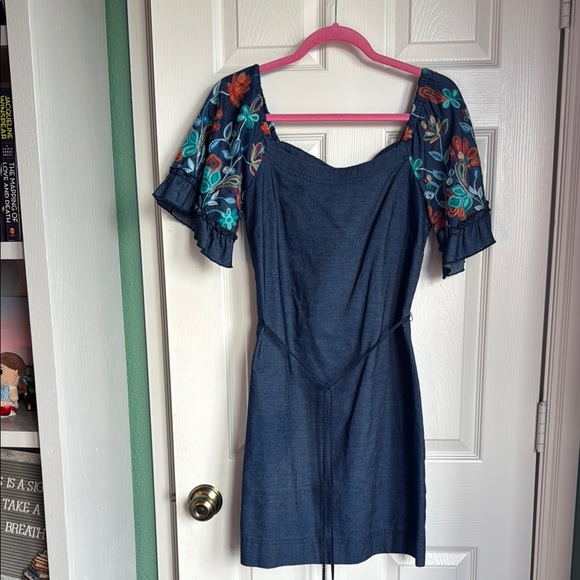 Robbie Bee | Dresses | Robbie Bee Blue Sheath Dress With Flutter ...